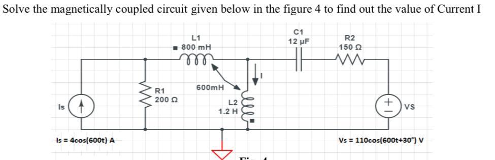 Solved Solve the magnetically coupled circuit given below in | Chegg.com