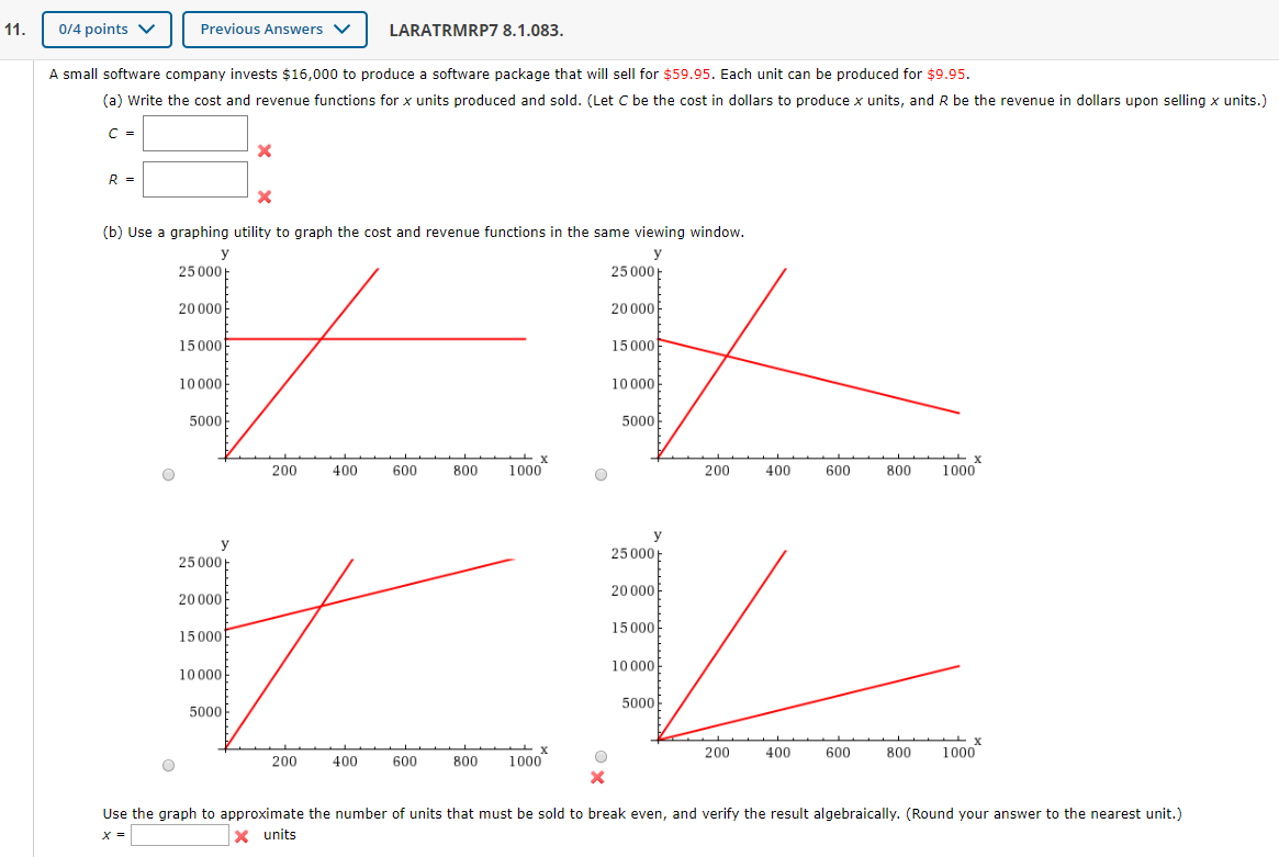 Solved 11. 0/4 points Previous Answers | LARATRMRP7 8.1.083. | Chegg.com
