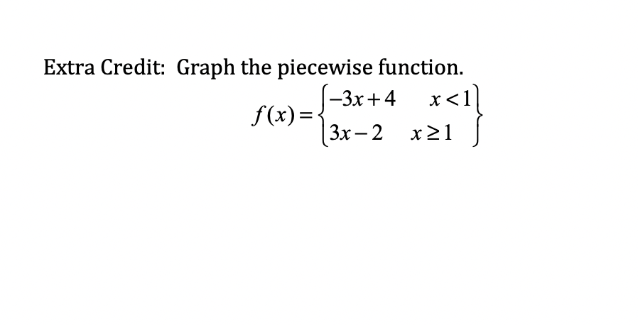 Solved Extra Credit: Graph the piecewise function. | Chegg.com