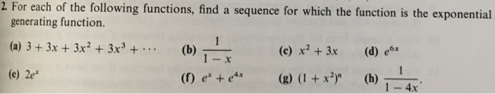 Solved 2. For each of the following functions, find a | Chegg.com