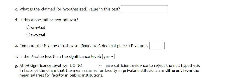 Solved C. What is the claimed (or hypothesized) value in | Chegg.com