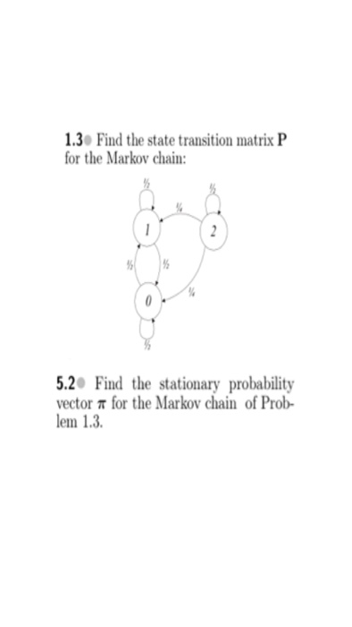 Find the state transition matrix P for the Markov | Chegg.com