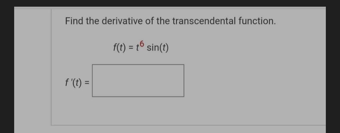 Solved Find the derivative of the transcendental function. | Chegg.com