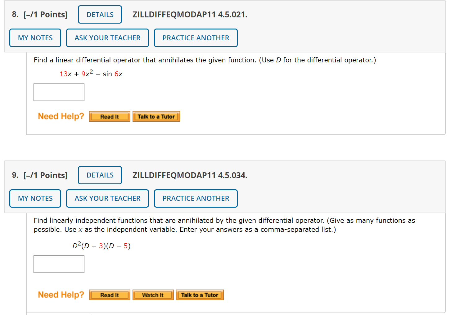 Solved 8. [-/1 Points] DETAILS ZILLDIFFEQMODAP11 4.5.021. MY | Chegg.com
