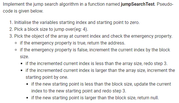 Solved Implement The Jump Search Algorithm In A Function 4762