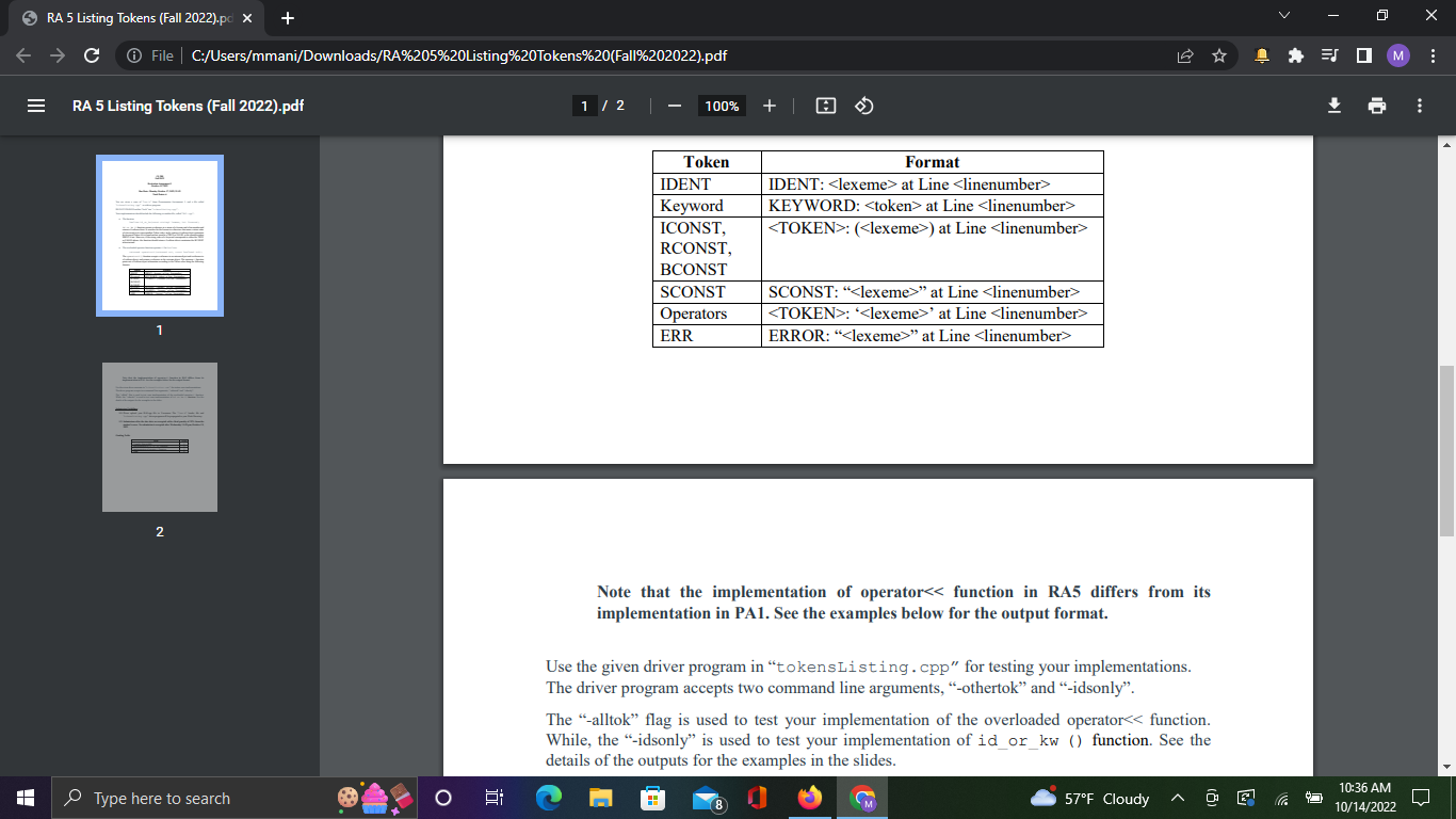 Recitation Assignment 5 October 13, 2022 Due Date: | Chegg.com