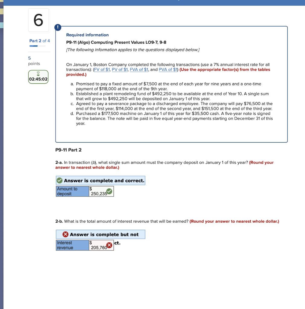 Solved 6 Part 2 of 4 Required information P9-11 (Algo) | Chegg.com