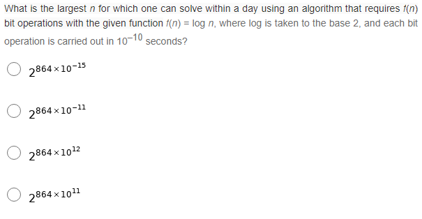 Solved What is the largest n for which one can solve within | Chegg.com