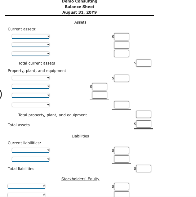 Solved Demo Consulting End-of-Period SpreadsheetBased on the | Chegg.com