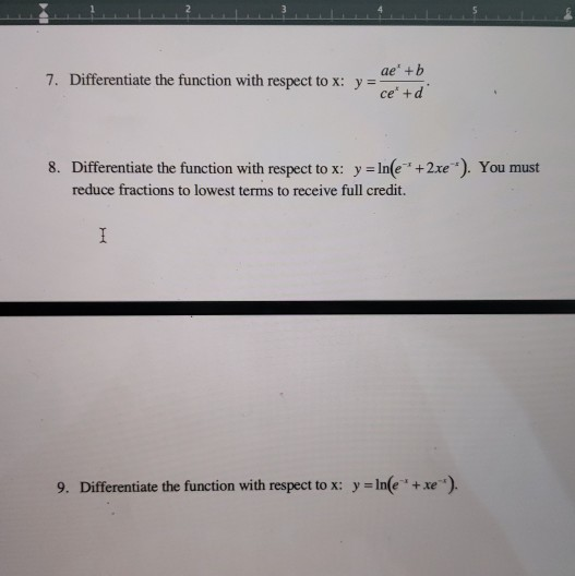 Solved 7. Differentiate the function with respect to x: y = | Chegg.com