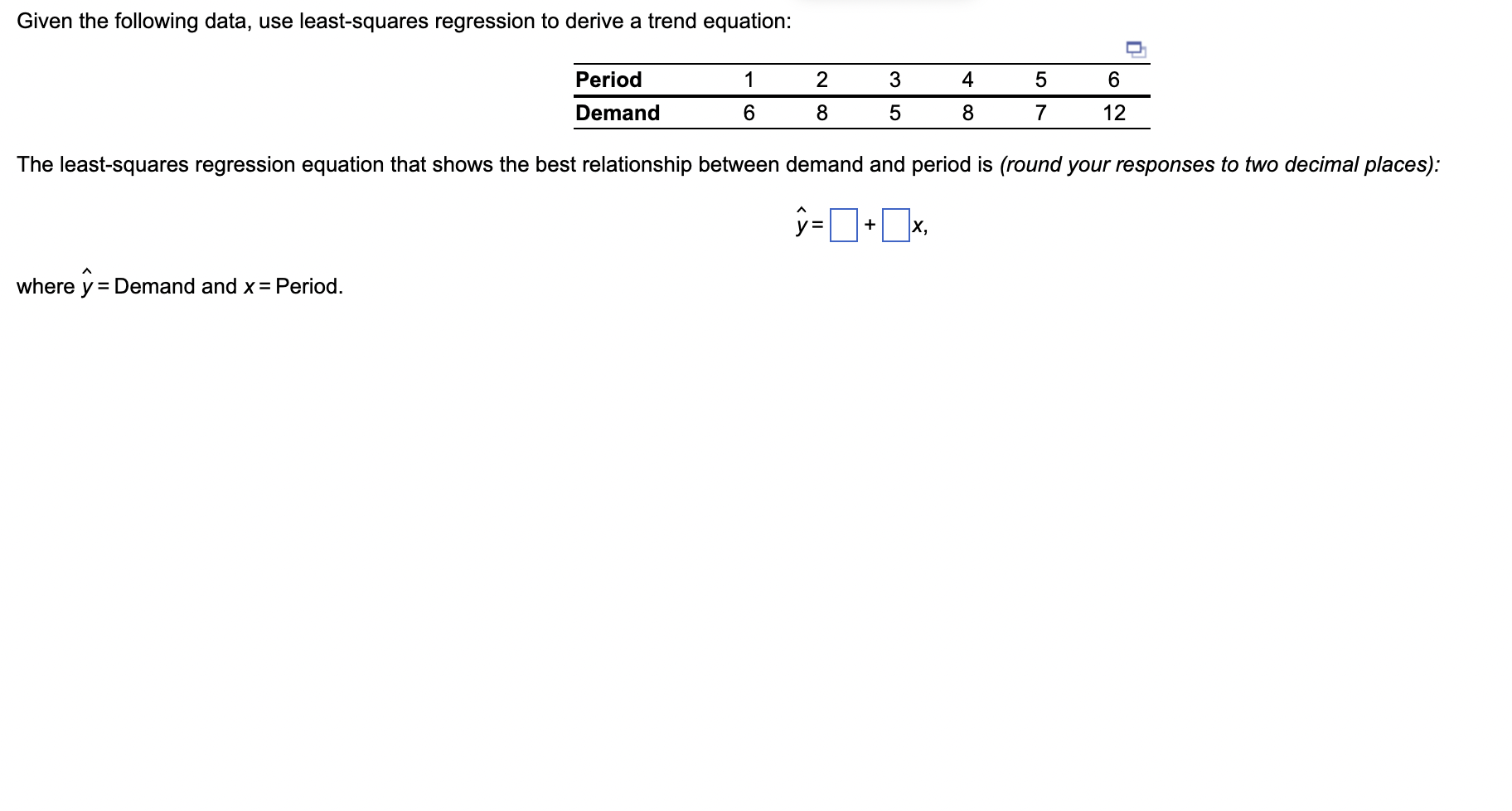Solved Given the following data, use least-squares | Chegg.com
