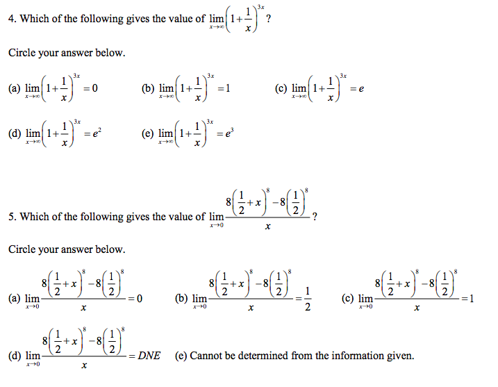 Solved 3. Which of the following gives the value of lim | Chegg.com