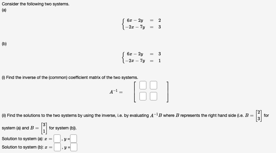 Solved Consider the following two systems. (a) | Chegg.com