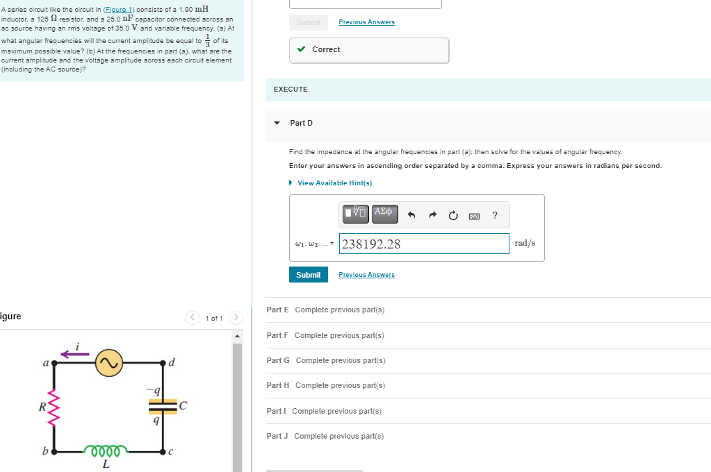 Solved A series circuit like the circuit in (Figure 1) | Chegg.com