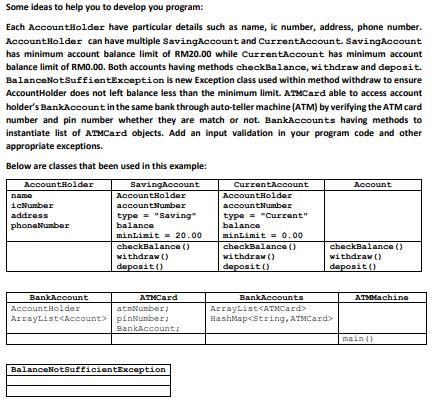Solved Design and develop a Java program for an ATM machine. | Chegg.com