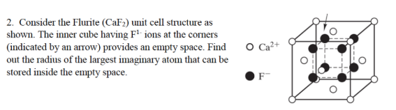 Solved 2. Consider the Flurite (CaF2) unit cell structure as | Chegg.com