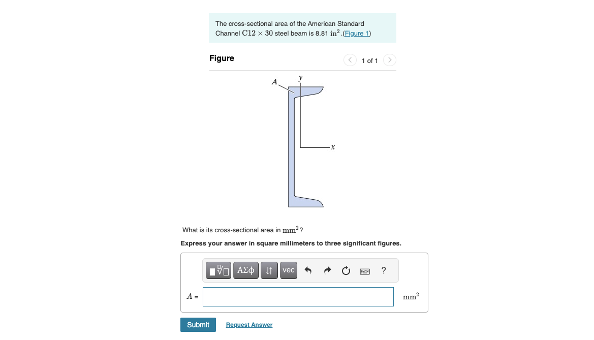 Solved What is its cross-sectional area in mm squared? | Chegg.com