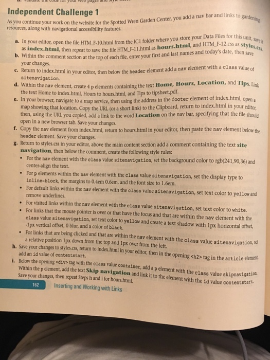 Solved Independent Challenge 1 ue your work on the website | Chegg.com