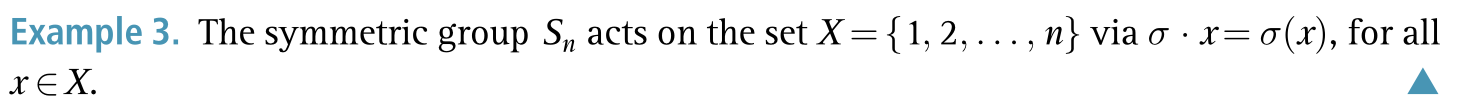 Solved \r\nExample 3. The symmetric group \\( S_{n} \\) acts | Chegg.com