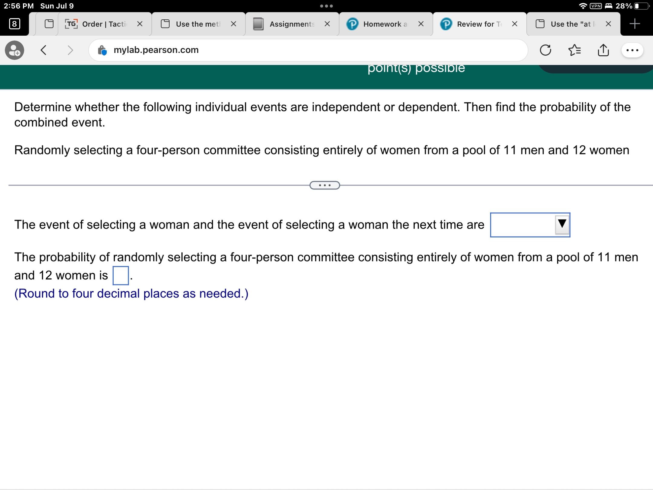 Solved Determine whether the following individual events are | Chegg.com