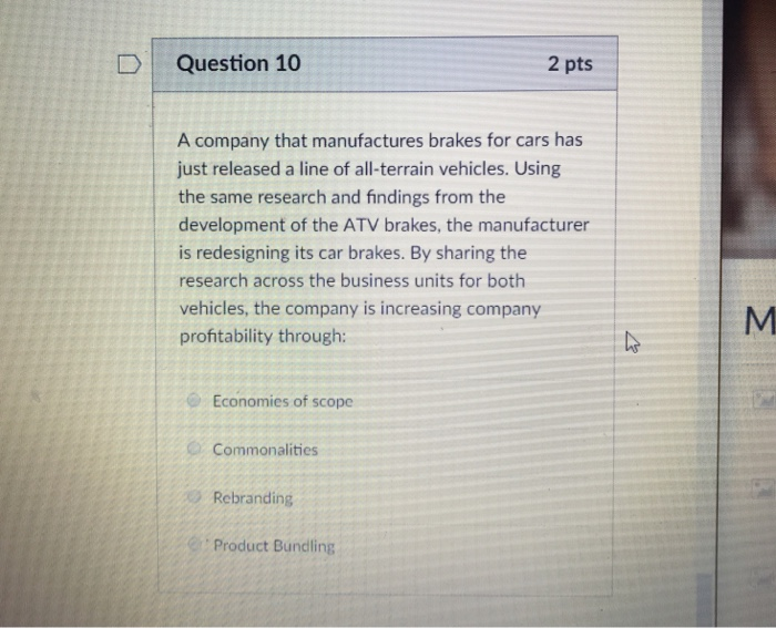 Solved DQuestion 10 2 pts A company that manufactures brakes | Chegg.com Solved DQuestion 10 2 pts A company that manufactures brakes | Chegg.com