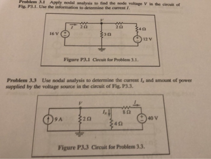 Solved Problem 3.I Apply nodal analysis to find the node | Chegg.com