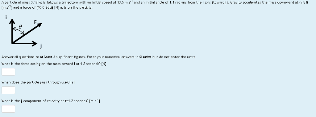 Solved A particle of mass 0.19 kg is follows a trajectory | Chegg.com