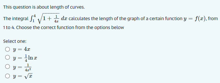 Solved This question is about length of curves. The integral | Chegg.com