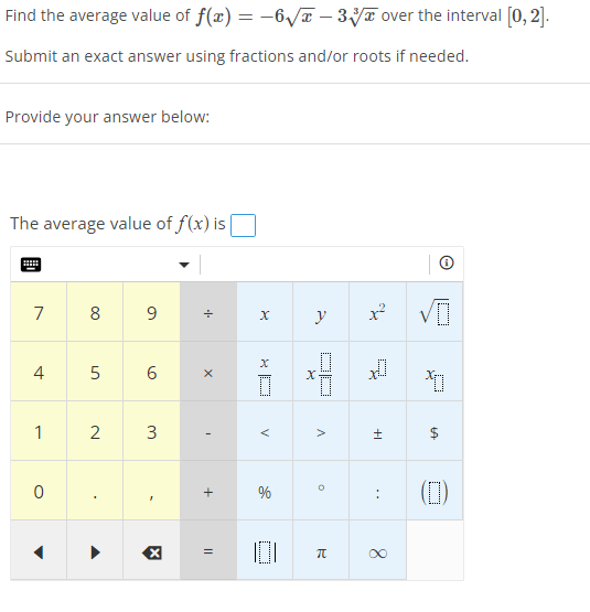 Solved Find the average value of f(x)=-6x2-3x3 ﻿over the | Chegg.com
