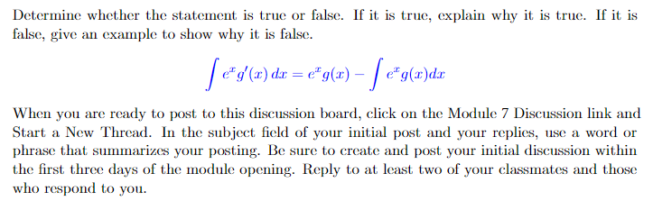 Solved Determine whether the statement is true or false. If | Chegg.com