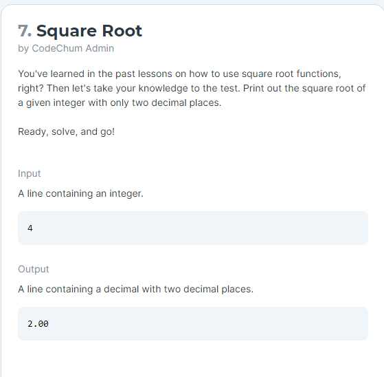 Solved 7 Square Root By Codechum Admin Youve Learned In