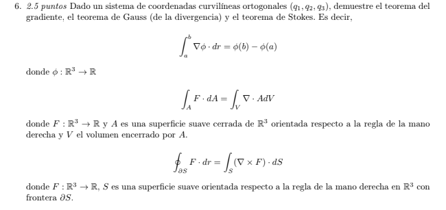 Solved 6. 2.5 puntos Dado un sistema de coordenadas | Chegg.com