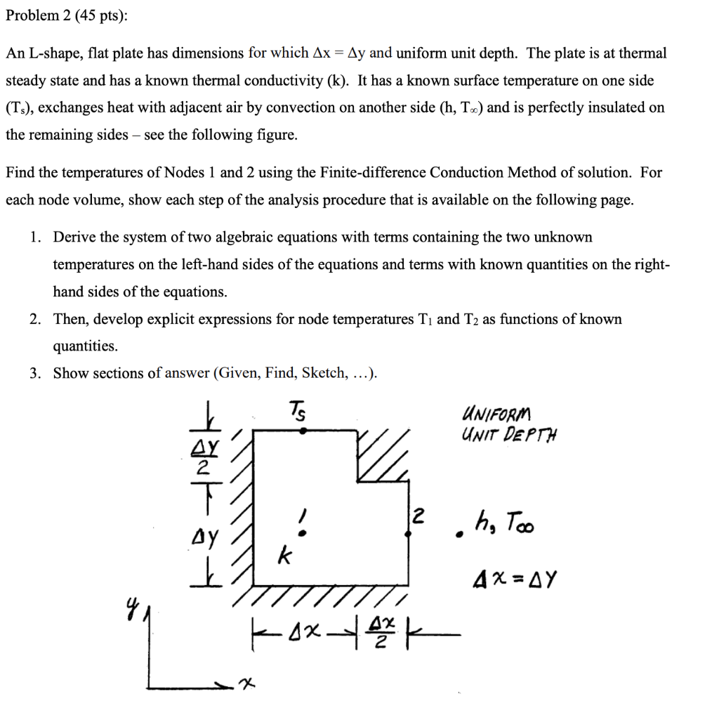 Solved Problem 2 (45 pts): An L-shape, flat plate has | Chegg.com