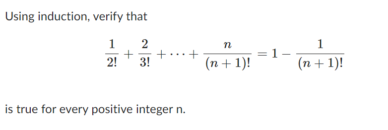Solved Using induction, verify that | Chegg.com