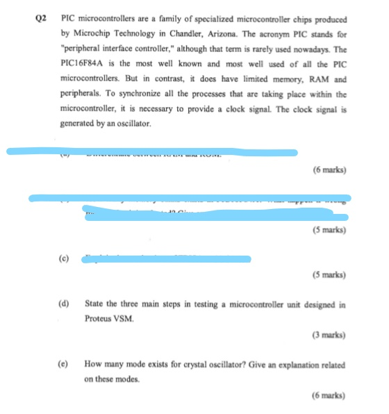Solved Q2 PIC microcontrollers are a family of specialized | Chegg.com
