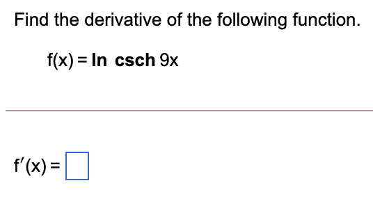 Solved Find the derivative of the following function. f(x) = | Chegg.com