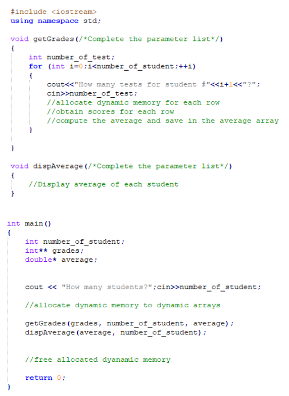Solved B. Two-dimensional dynamic arrays In this program, | Chegg.com