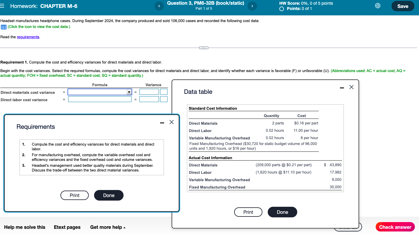 Solved E Homework: CHAPTER M-6 Question 3, PM6-32B | Chegg.com