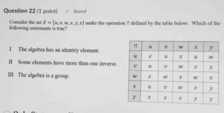 Solved Question 22 (1 ﻿point)Consider the set \( ﻿X=\{u, ﻿v, | Chegg.com