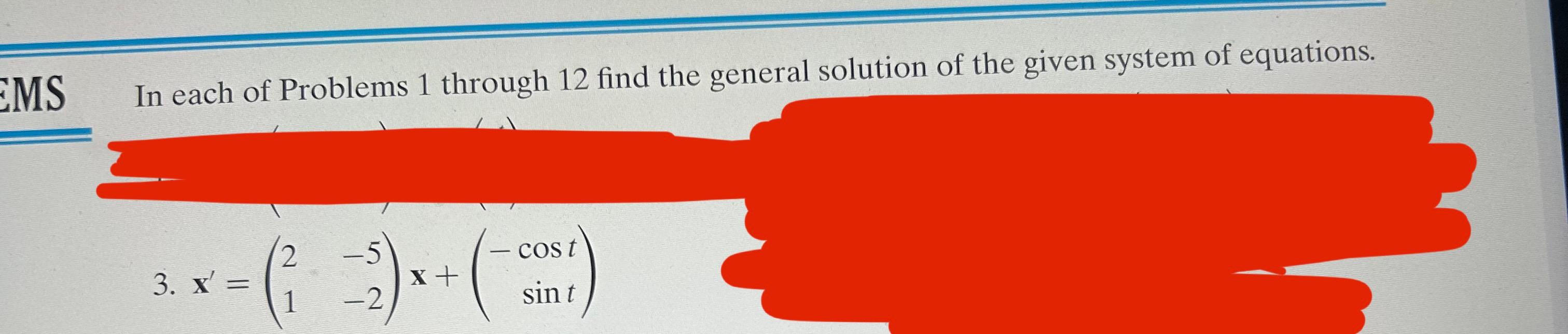 Solved In each of Problems 1 through 12 find the general | Chegg.com