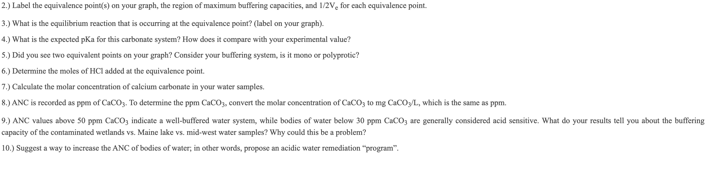 2.) Label the equivalence point(s) on your graph, the | Chegg.com