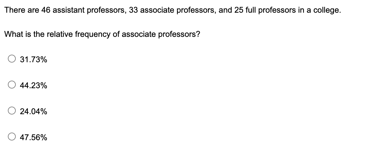 Solved There are 46 assistant professors, 33 associate | Chegg.com