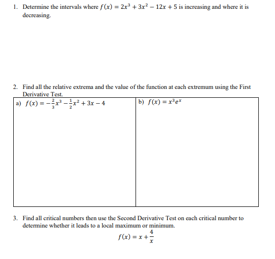Solved 1 Determine The Intervals Where F x 2x 3x2 Chegg