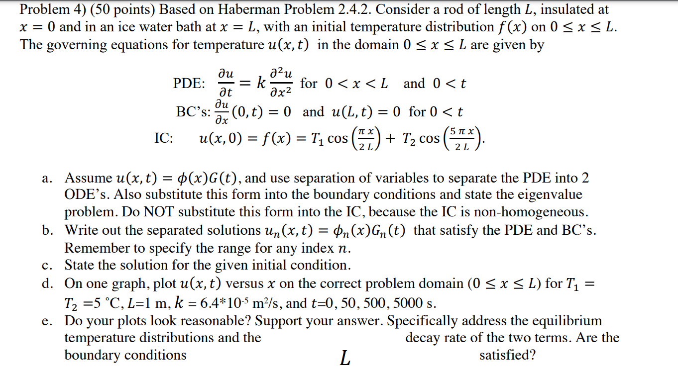 Solved Problem 4) (50 points) Based on Haberman Problem | Chegg.com