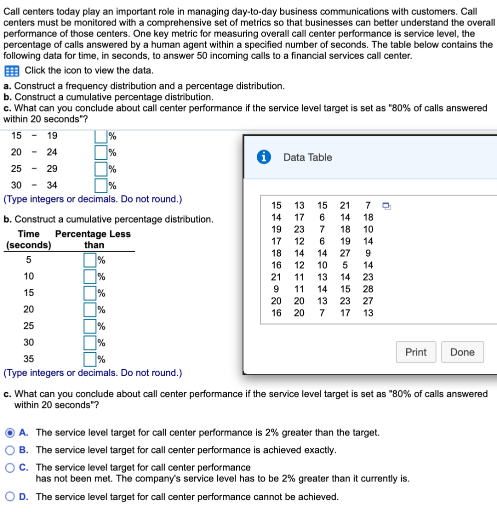 Solved Call centers today play an important role in managing | Chegg.com