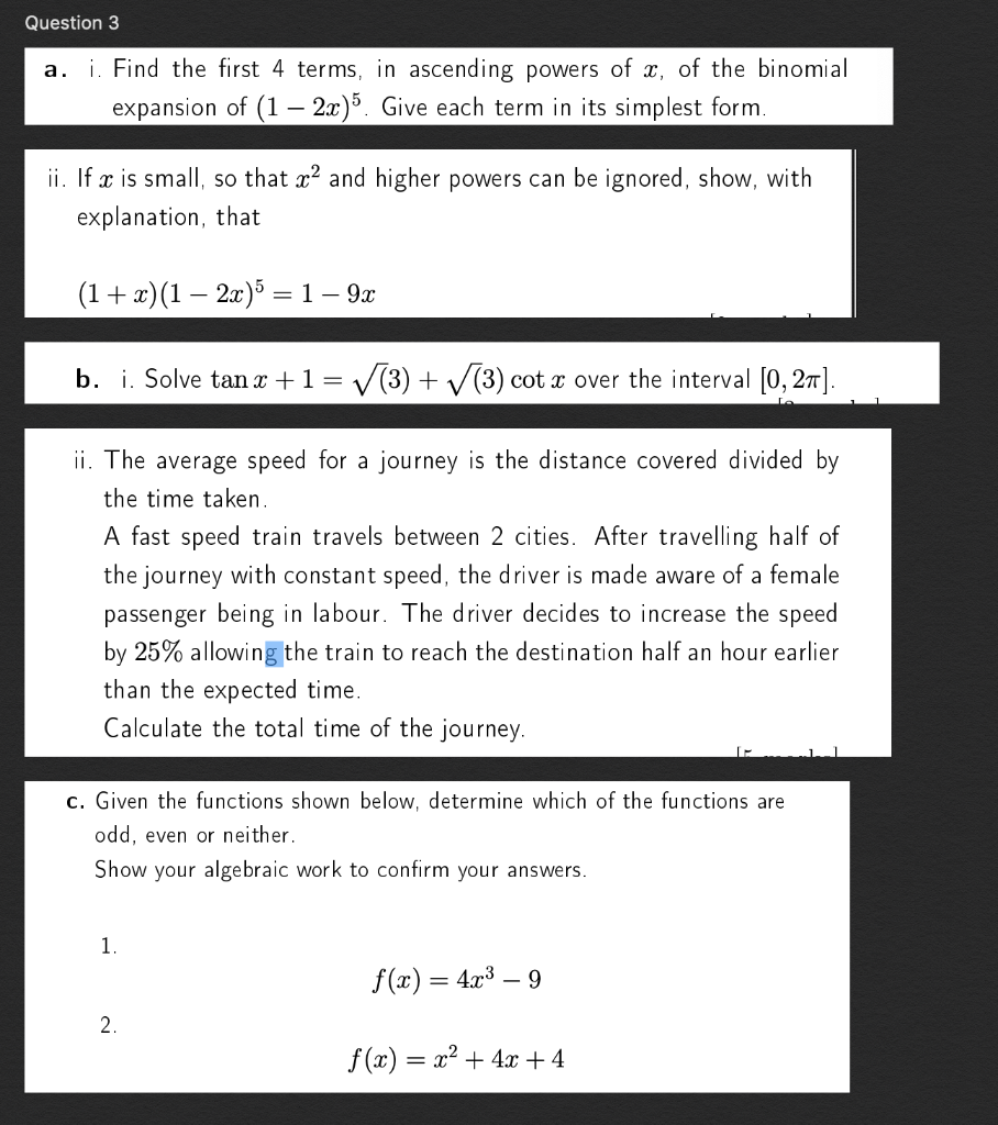 Solved Question 3 a. i. Find the first 4 terms, in ascending | Chegg.com