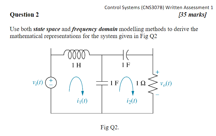 Solved Question 2 [35 ﻿marks] ﻿Use frequency domain | Chegg.com