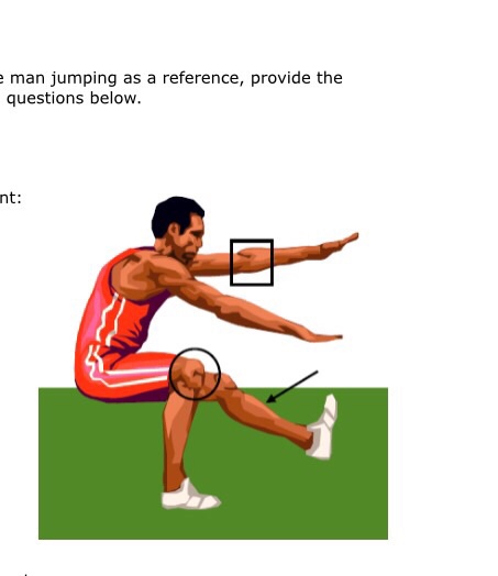 Solved 5. Using the picture of the man jumping as a | Chegg.com