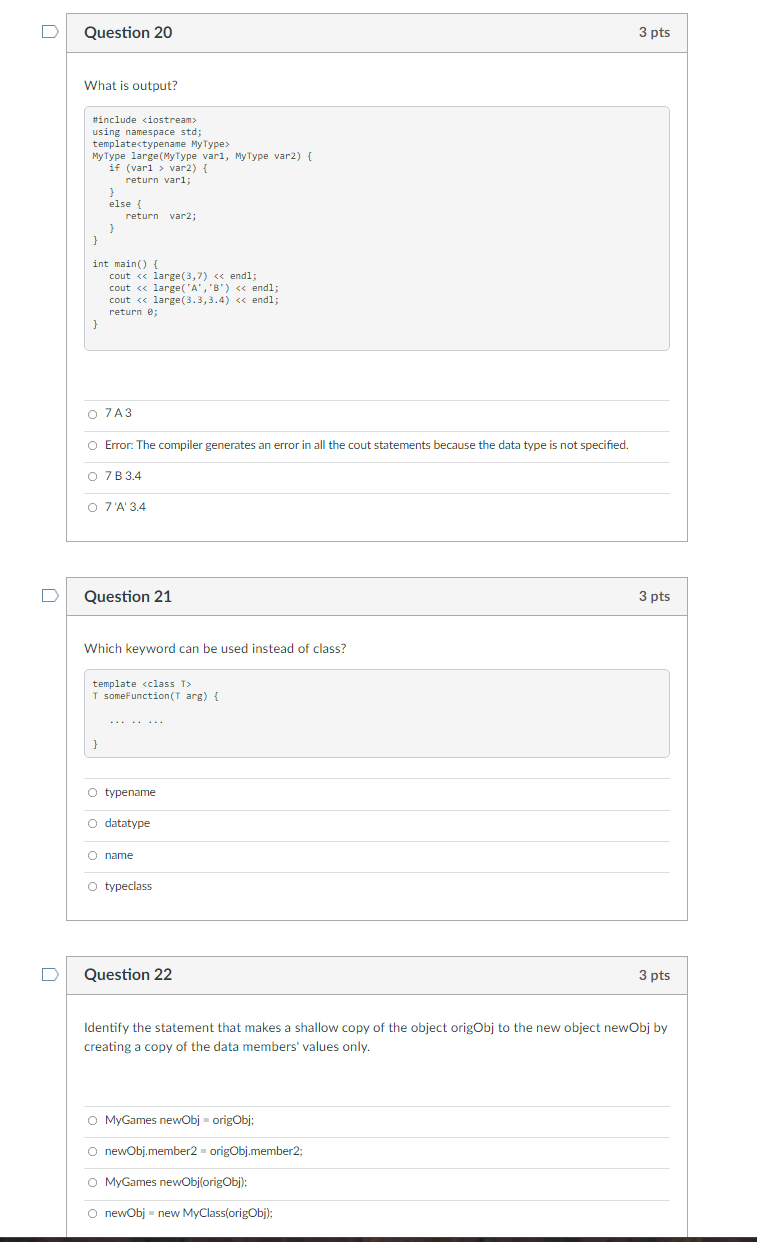Solved Question 20 3 pts What is output? #include using | Chegg.com