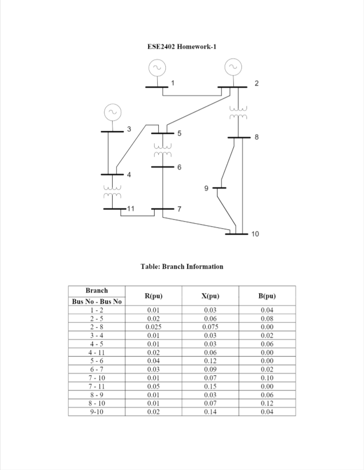 Solved Calculate the bus admittance matrix for the given | Chegg.com